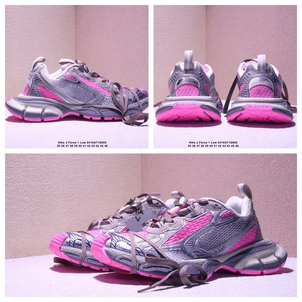 Кроссовки Женский Balenciaga Синтетическая кожа, размер 40 4 На любой сезон Шнурки Франция Бант ...