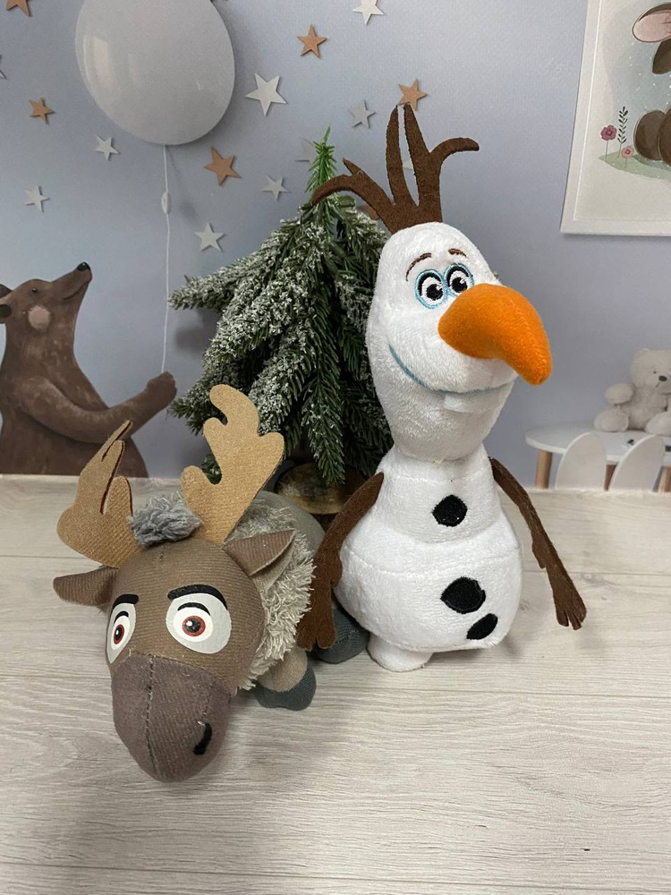 Набор игрушек "Снеговик Олаф и олень Свен" 20 см - мультфильм "Холодное ...