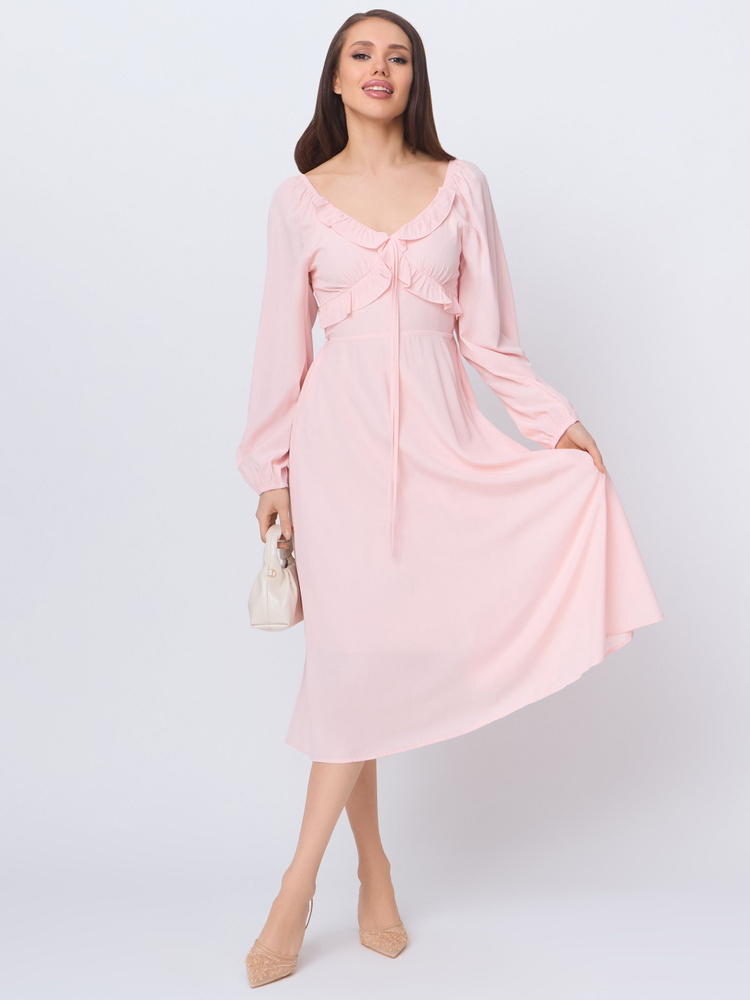 Платье Женский Vittoria&Co розовый прямое Вечерний/праздничный Длинный Полиэстер, размер 44, 46 ...