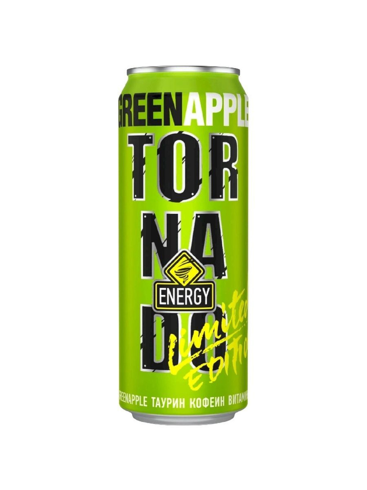 Напиток энергетический Tornado Energy Greenapple со вкусом яблока ...