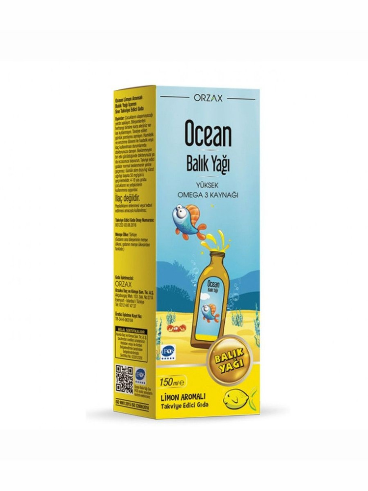 Ocean fish oil (Omega-3) рыбий жир, Лимон 150мл, Турция купить на OZON ...