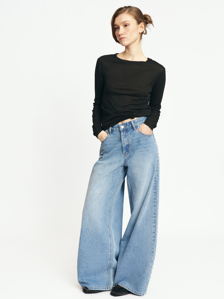 Лонгслив Женский Zolla черный Длинный, размер 46 Лиоцелл Повседневный, рост 164-176 купить c ...