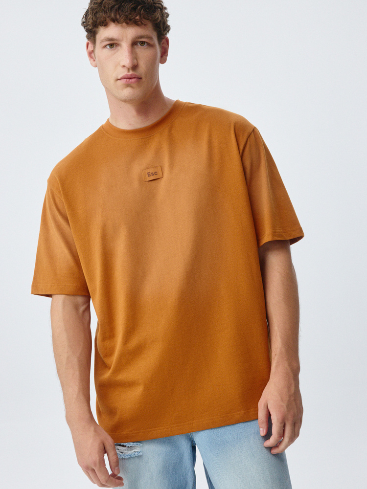 Футболка Мужской SELA оранжевый, размер 48 Трикотаж прямой Повседневный Китай купить c доставкой ...