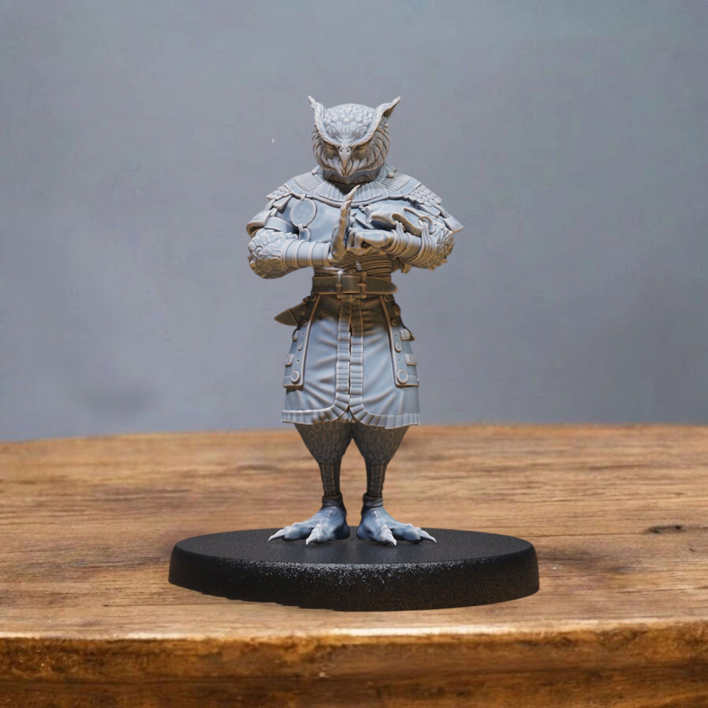 Совлин Монах ( Owl Folk Monk) v2 фигурка для настольных игр ДнД, РНИ ...