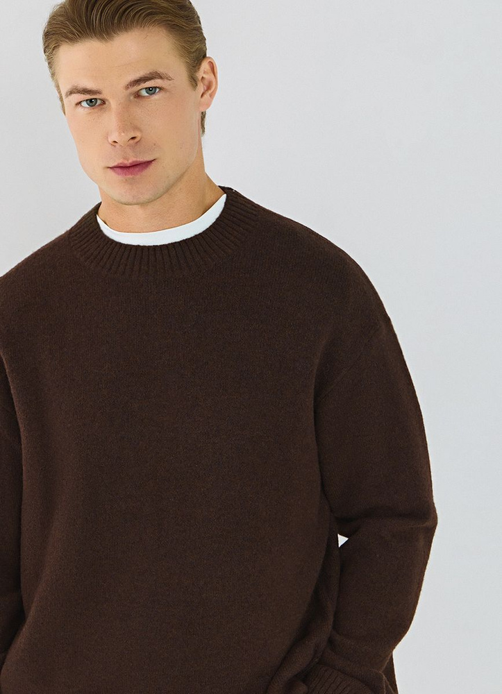 Джемпер Мужской O'STIN шоколадный Трикотаж, размер 54, 56 Китай купить c доставкой на OZON по ...