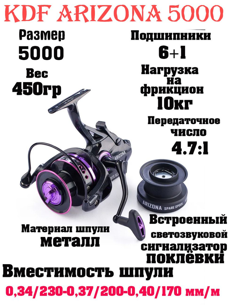 Катушка KDF Байтран, С байтраннером, 5000, Передний + Задний фрикцион купить c доставкой на OZON ...