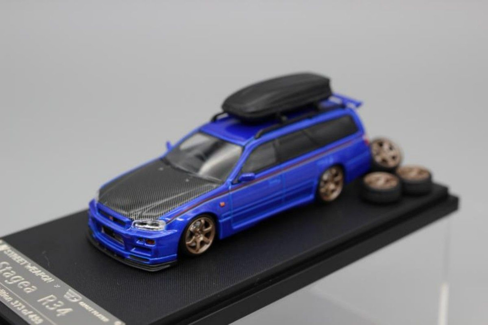 Машинка Street Weapon 1/64 Nissan WC34 Wagon 260RS Blue carbon cover ...