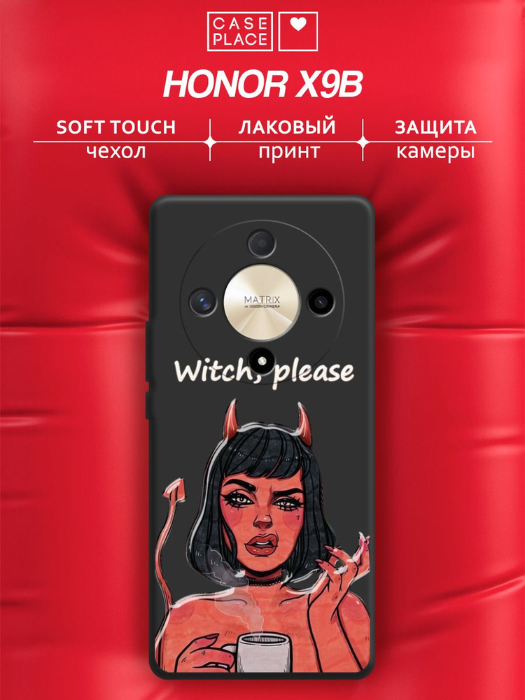 Чехол Soft Touch на Honor X9B / Хонор X9B "Red devil girl", черный ...