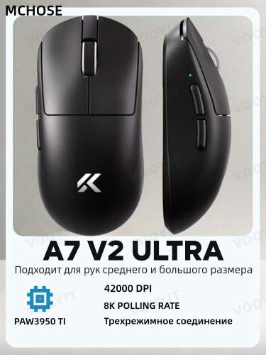 71 отзыв на MCHOSE Игровая мышь беспроводная A7 V2 Ultra,сенсор PAW3950 ...