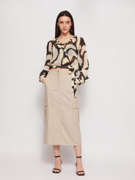 Юбка Женский Zolla светло-серый Хлопок, размер 50 Лето, рост 164-176 купить c доставкой на OZON ...