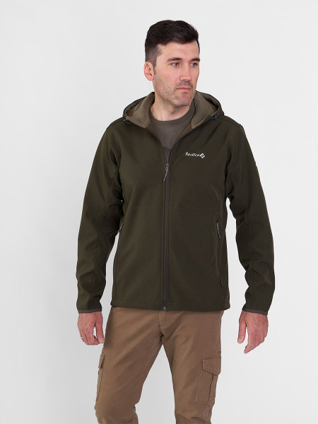 Куртка Мужской RedFox Капюшон, Карманы хаки капюшон Softshell, Мембранные материалы, размер 44 ...