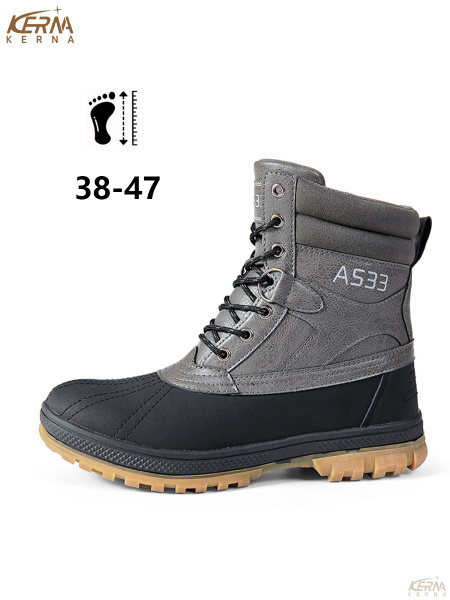 Ботинки для треккинга Мужской KERNA черно-серый, размер 42 дезерты Зима D Шнурки Без каблука ...