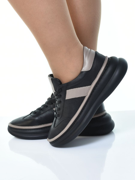 Ботинки Женский Ascalini черно-серый, размер 37 Демисезон 8 Стандартный средний (до 9 см) Россия ...