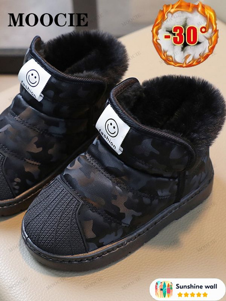 Ботинки Девочки, Мальчики MOOCIE черный, размер 32 Зима Липучки Без каблука купить c доставкой ...