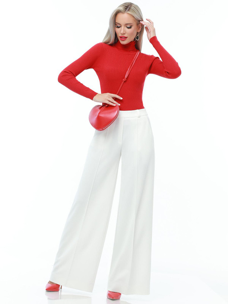 Брюки Женский DStrend белый Полиэстер, размер 54 На любой сезон Россия купить c доставкой на ...