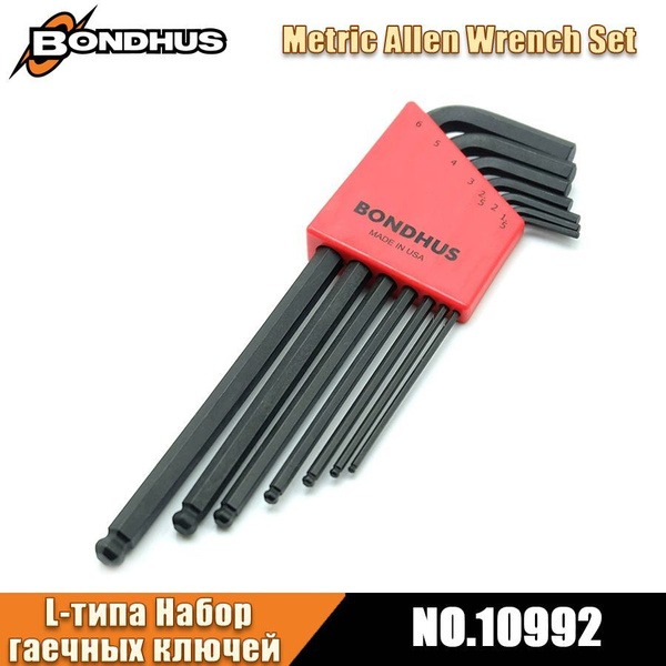 BONDHUS 10992 Набор гаечных ключей, Набор удлиненных шестигранных ...