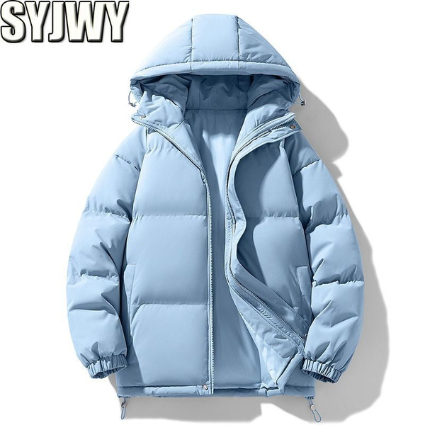 Куртка Мужской SYJWY Карманы голубой меланж пиджачный Политекс, размер 60 Длинный Зима ...