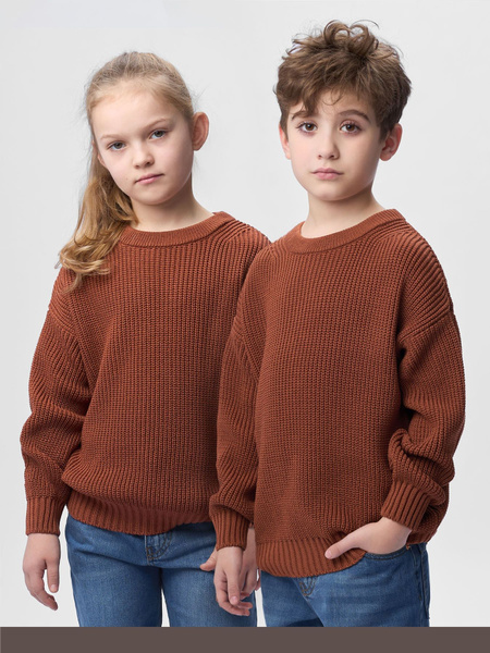 Джемпер Девочки, Мальчики Bossa Nova карамельный Акрил, размер 104 Без застежки Манжеты ...