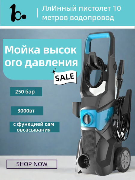 Мойка высокого давления (250 бар, 3000вт, с функцией самовсасывания ...