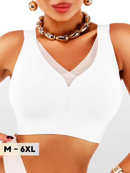 Бюстгальтер Женский без косточек, бесшовный, размер 105E, 105F белый бриллиант Нейлон, Спандекс ...