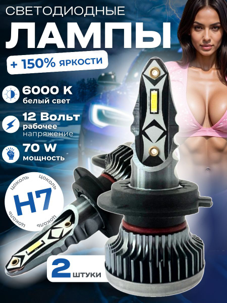 Лампа автомобильная LEDFLY 12 В, 2 шт. LF-H7-BL-5K/NEW260 купить c доставкой на OZON по низкой ...