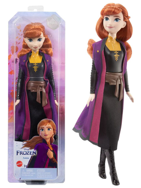 Кукла Анна Холодное сердце в черно-фиолетовом дорожном наряде купить на ...