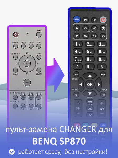 пульт-замена для BENQ SP870 купить на OZON по низкой цене (2695237587)
