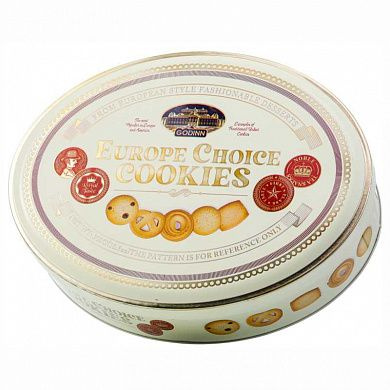 Печенье GODINN Butter Cookies Ассорти сдобного печенья, бежевая /жесть ...