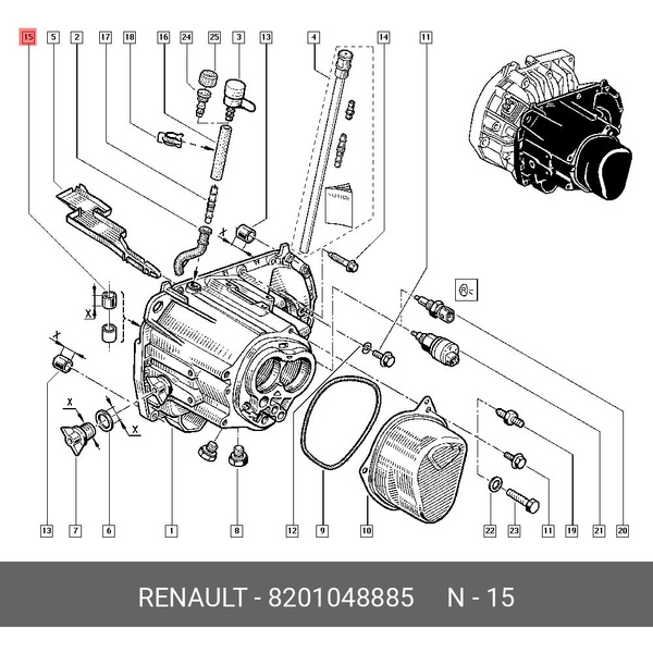 Р/к механизма выбора передач renault clio/megane RENAULT 8201048885 ...