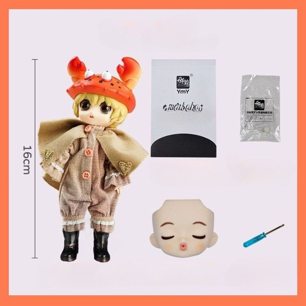Кукла YMY 1/12 Bjd OB11 Со Сменными Головой, Лицом, Одеждой, Суставами ...