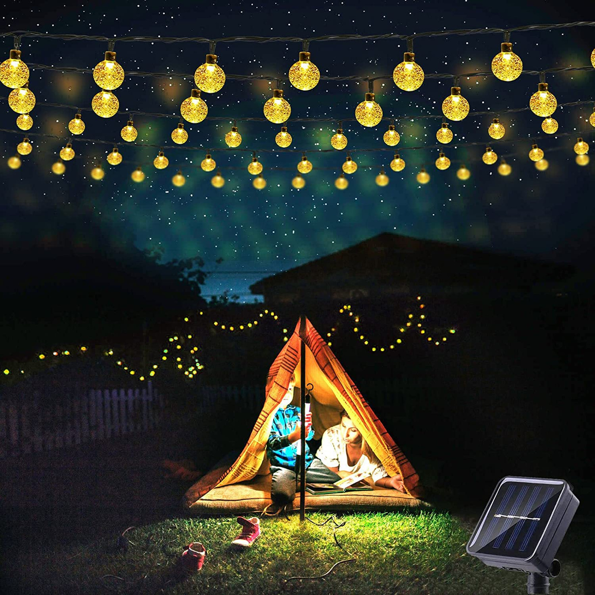 Электрическая гирлянда ретро Светодиодная наружного сада 22 метров 200 лампочек работающая на