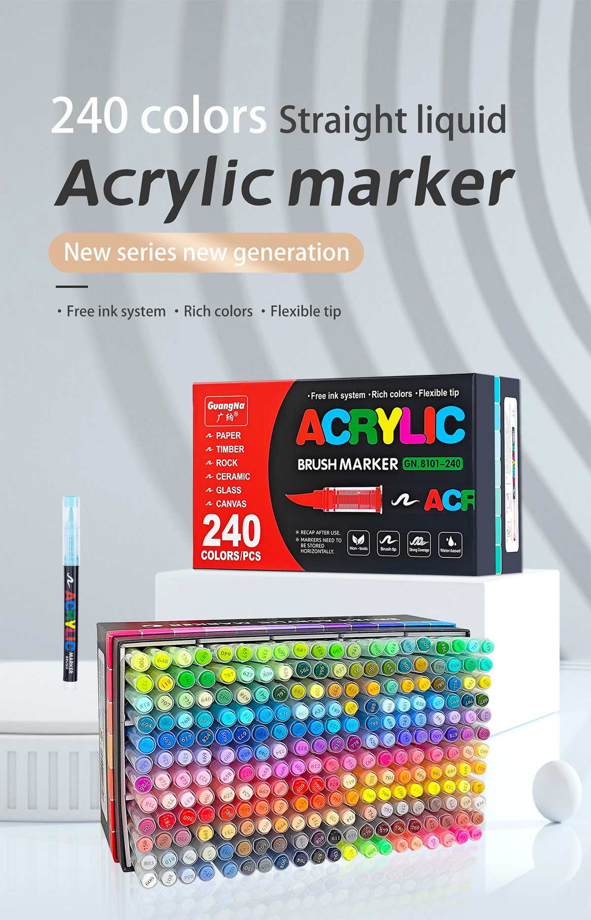 GuangNa Маркер Акриловый, 240 шт.для граффити, для декорирования купить на OZON по низкой цене ...