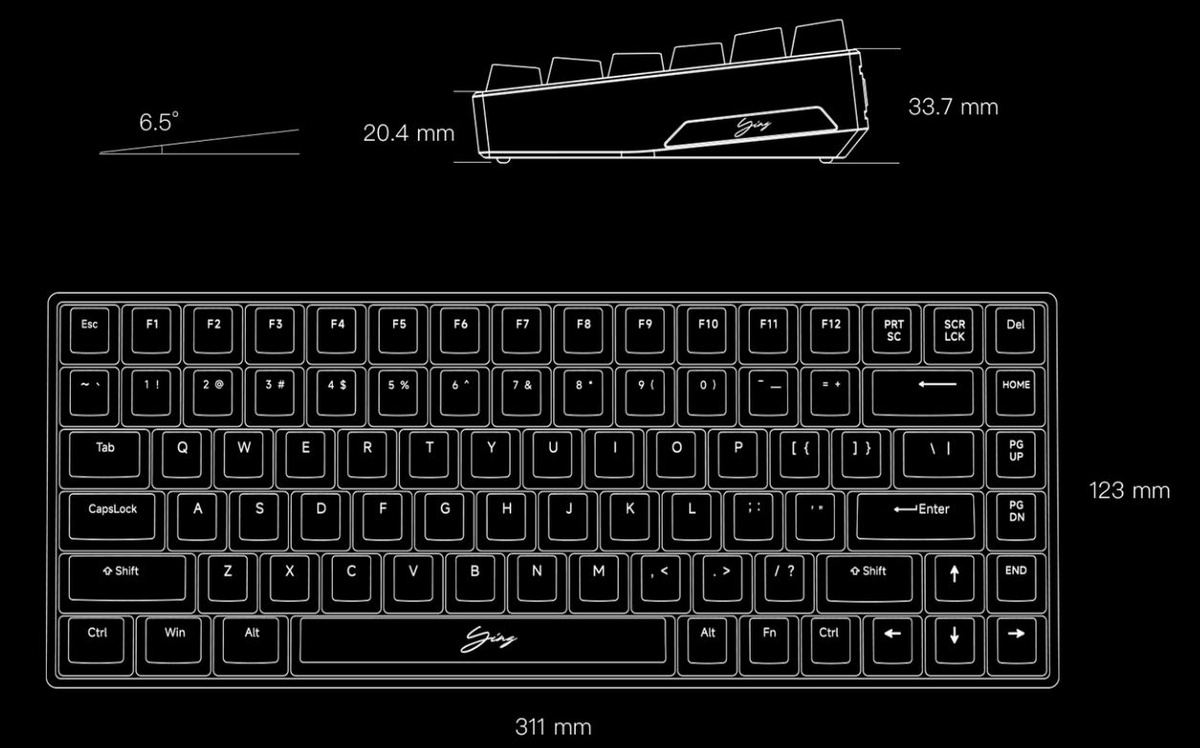 WLMOUSE YING 75 Клавиатура из кованого углеродного волокна, Shadow Switch (TTC), Белая купить на ...
