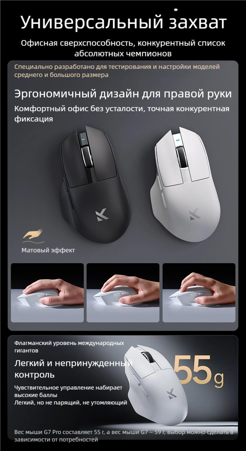 Игровая мышь беспроводная беспроводная G7-719ce9a8eb8e , белый, черный ...
