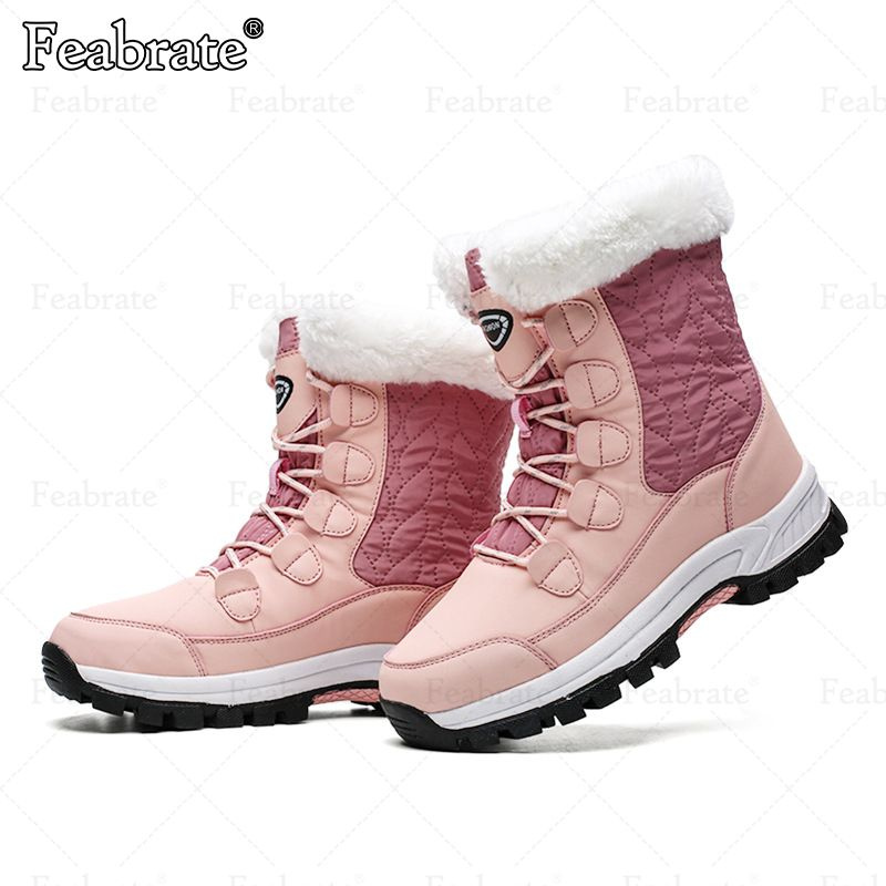 Ботинки Женский Feabrate розовый, размер 35 Зима R (средняя) Шнурки Россия купить c доставкой на ...