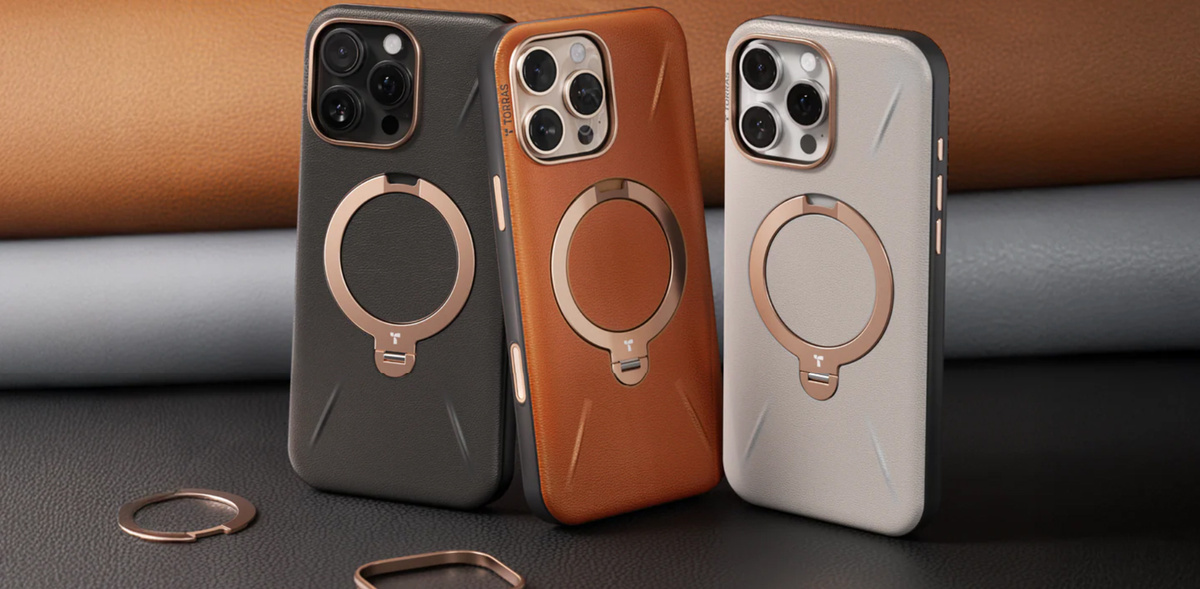 Чехол TORRAS Ostand Q3 VegSkin для iPhone 16 Pro, мягкий на ощупь, вращающееся на 360 магнитное ...