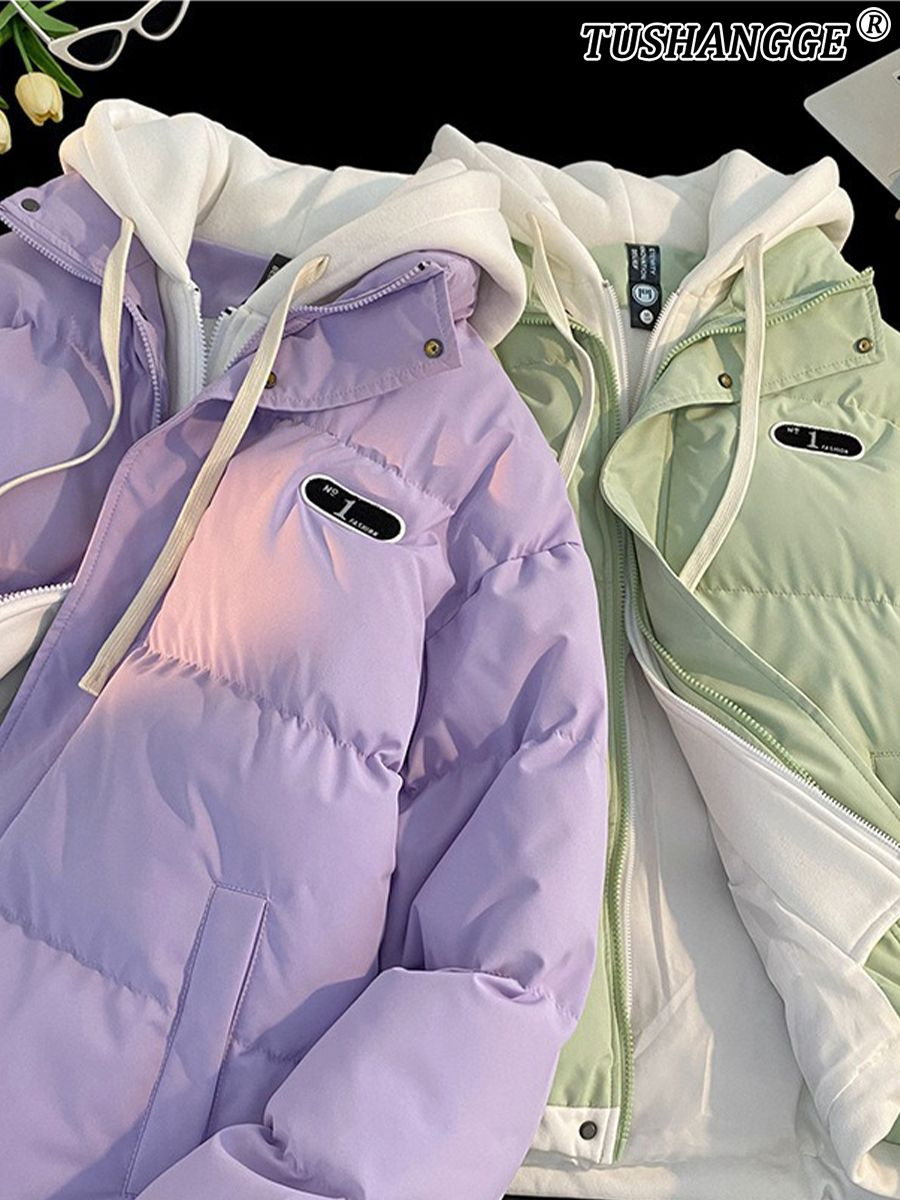 Куртка Женский TUSHANGGE Карманы абрикосовый без воротника Политекс, размер 54 Длинный авиатор ...