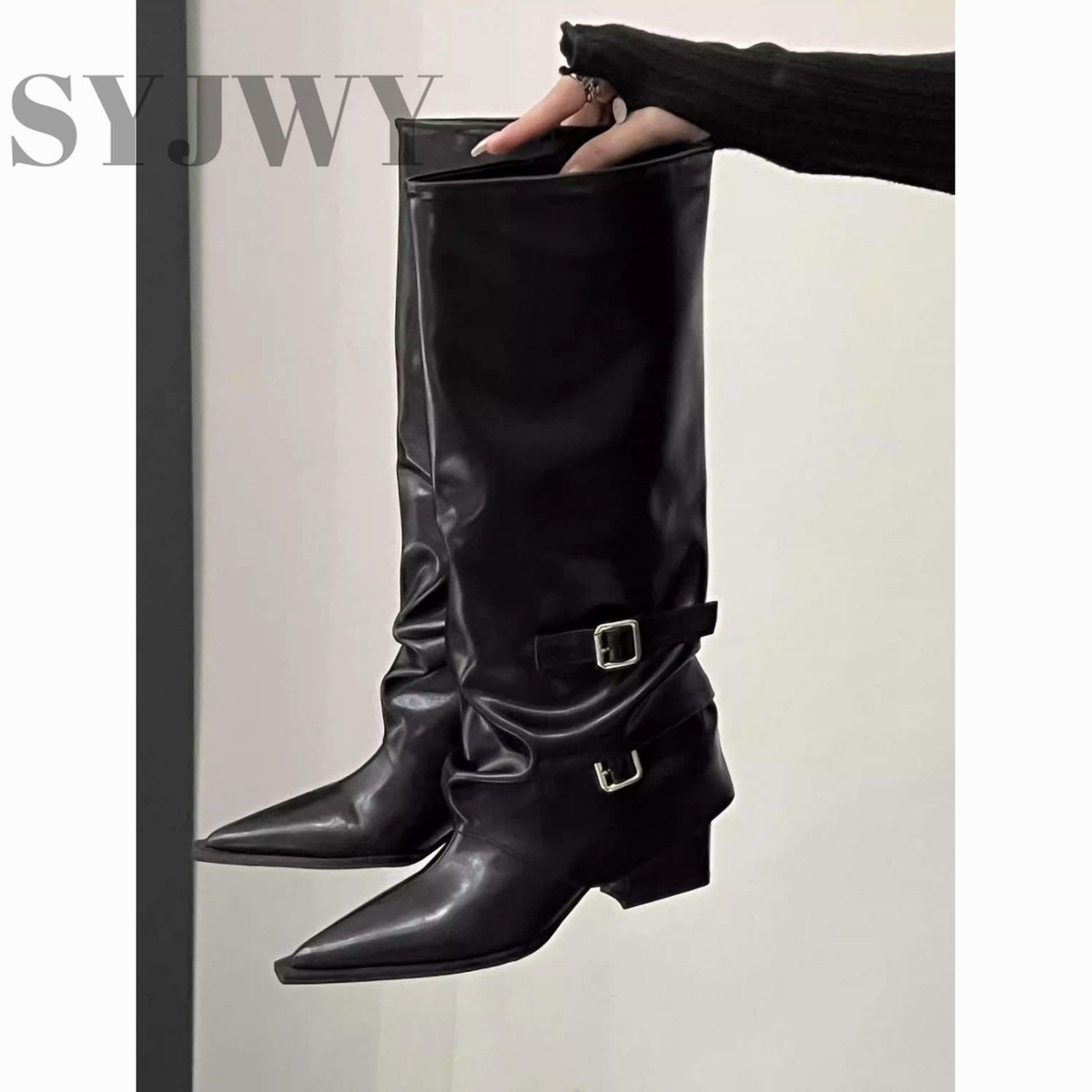 Сапоги Женский SYJWY, размер 40 кофе Зима Шпилька Китай Пряжки Пряжка купить c доставкой на OZON ...