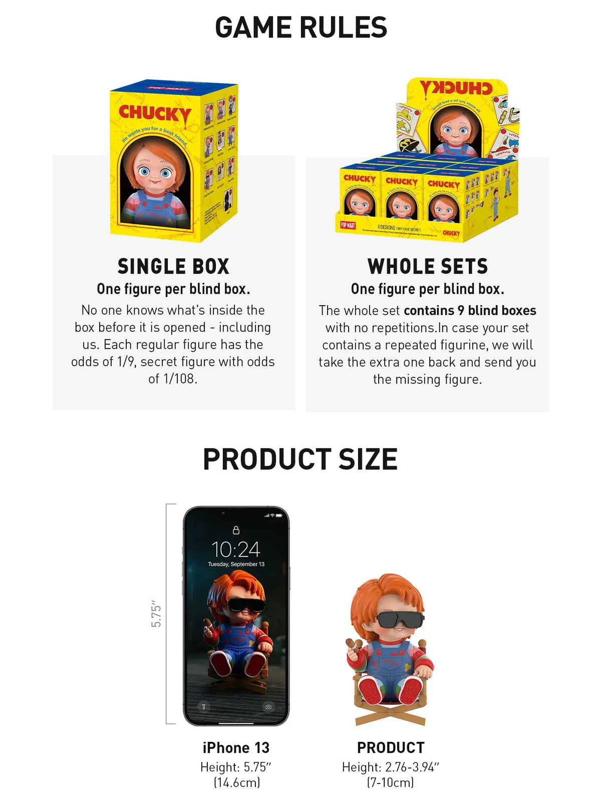 Pop Mart Chucky Figures Sealed Case (9 Blind Boxes) Статуэтка,Подарок ...