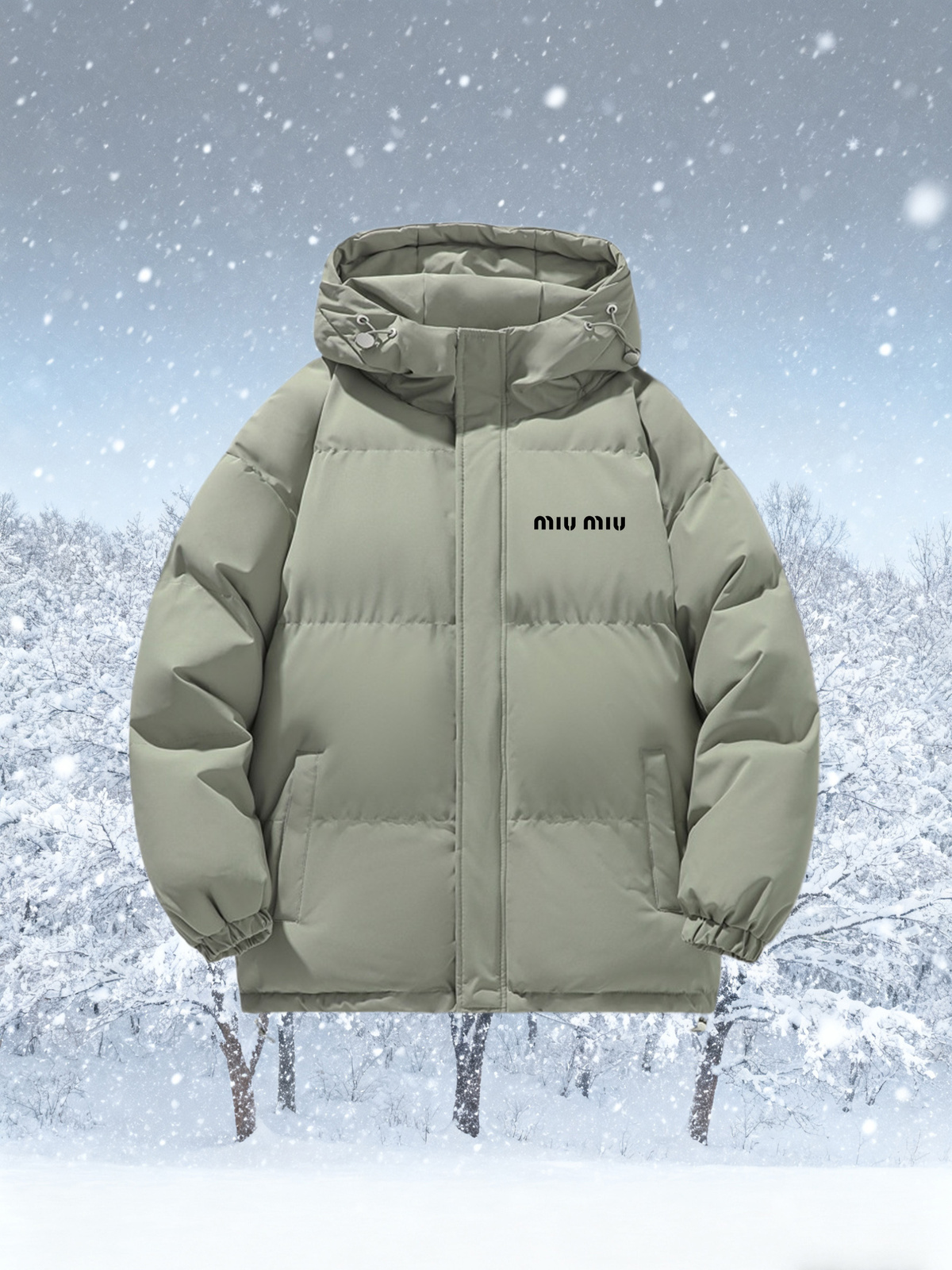 Пуховик Мужской Женский Miu Miu Карманы розовый лацканы Искусственный пух размер 52 Длинный