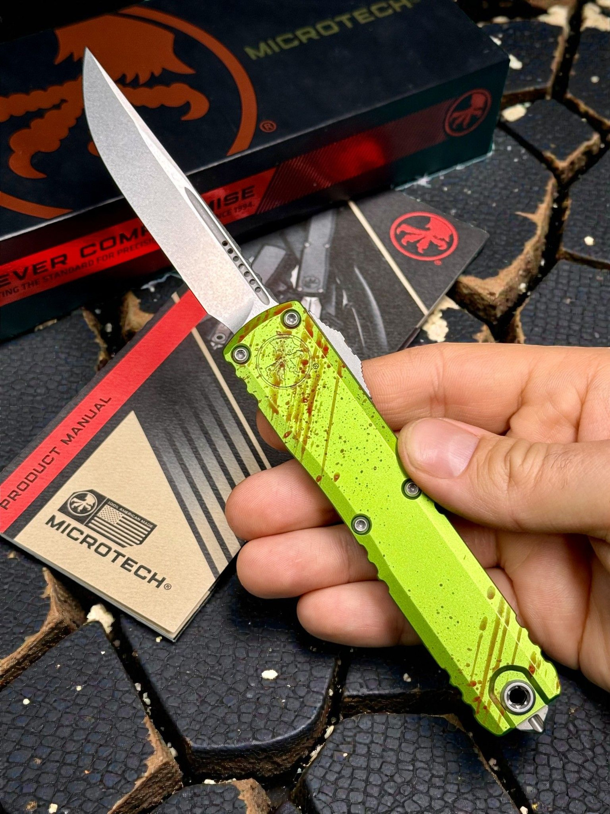 Нож складной MicroTech MCT1121410Z Ultratech Gen IV, StoneWash Blade ...