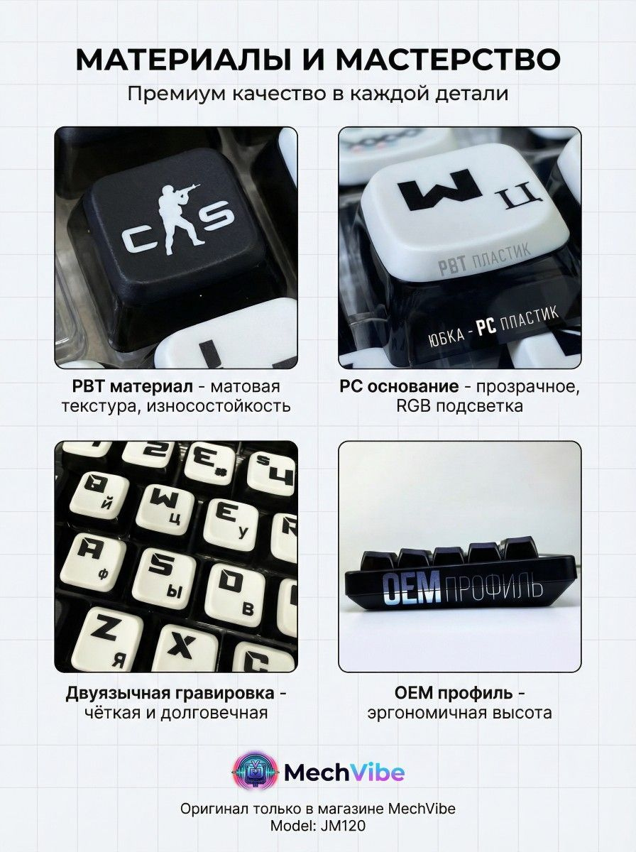 JM120 Кейкапы CS:GO Printstream (Принтстрим) для механической ...