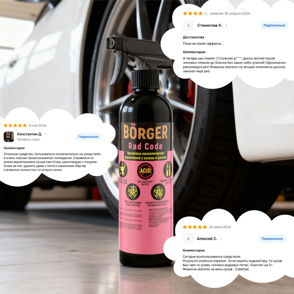 Удалитель металлических вкраплений BORGER RAD CODA, 500 мл ...