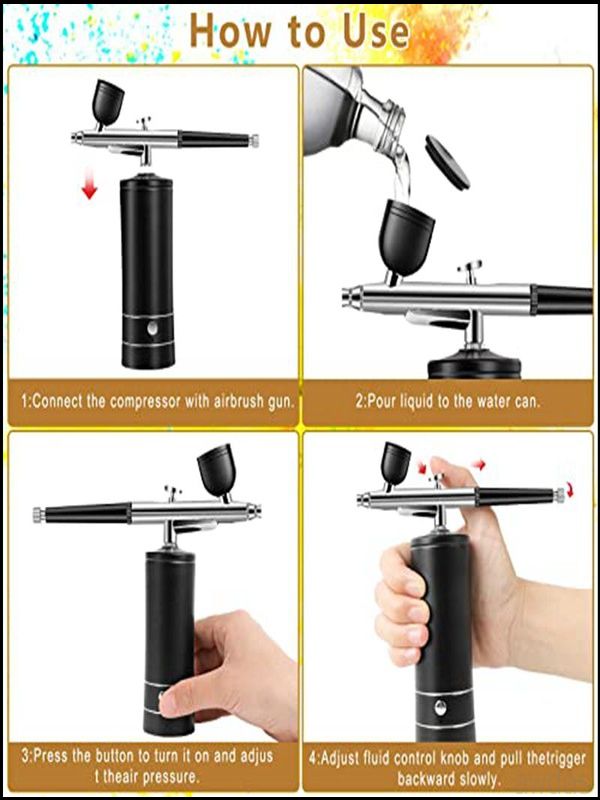 (A I D G) 1 SET Airbrush Kit Перезаряжаемый Беспроводной Компрессор Для ...