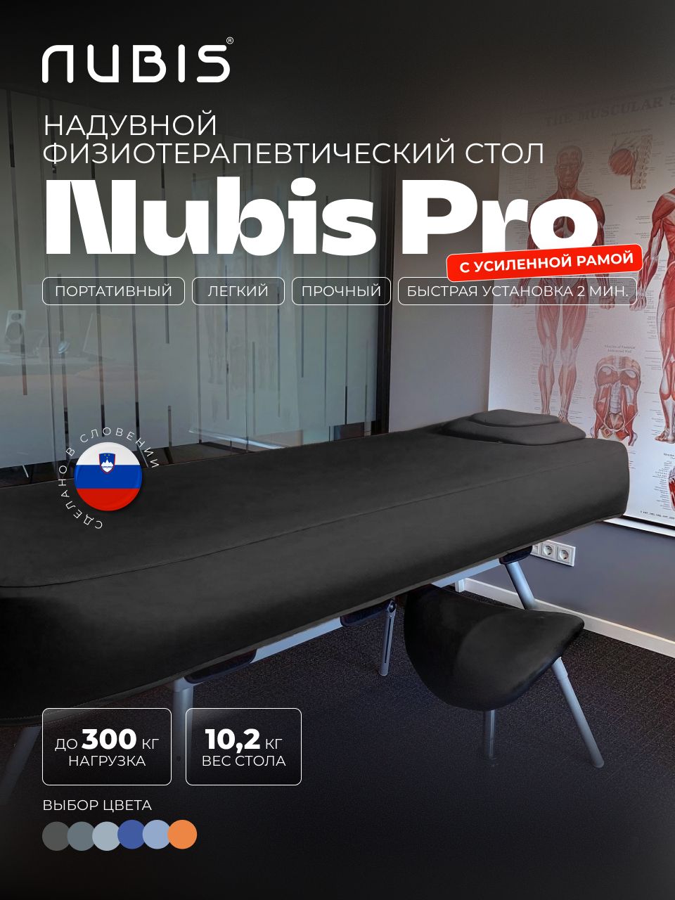Переносной надувной стол для массажа NUBIS PRO 190 х 75 см с ...