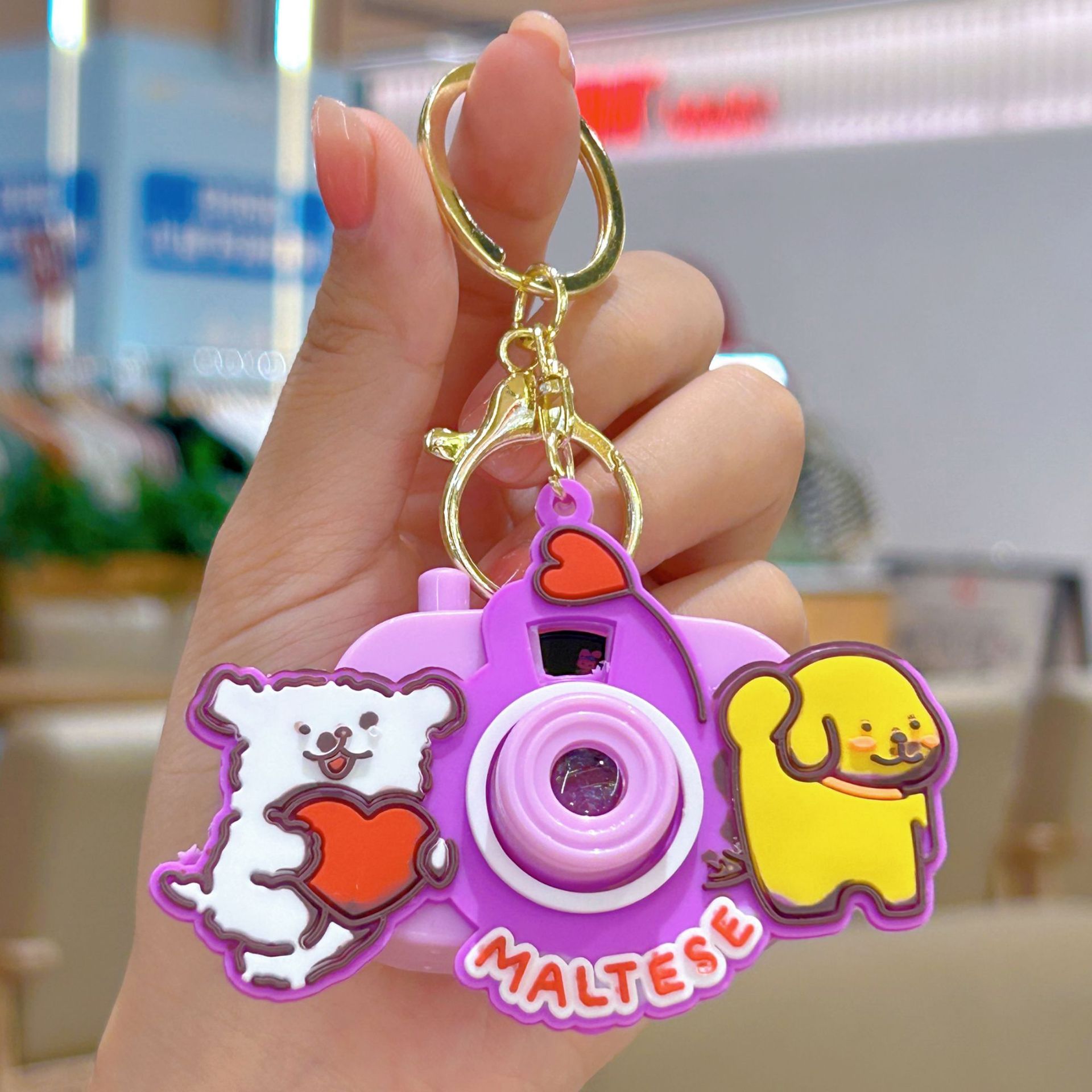 Брелок проектор с Pudding Dog милый брелок для ключей с проекцией фото ...