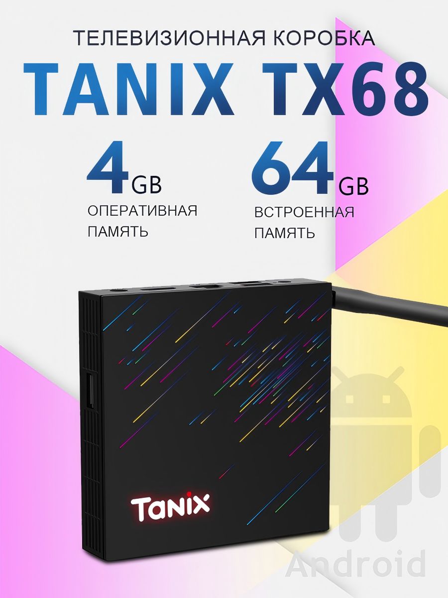 TANIX TX68 Android 12 Allwinner H618 2.4G&5G Wifi6 4K HD Медиаплеер ТВ ...