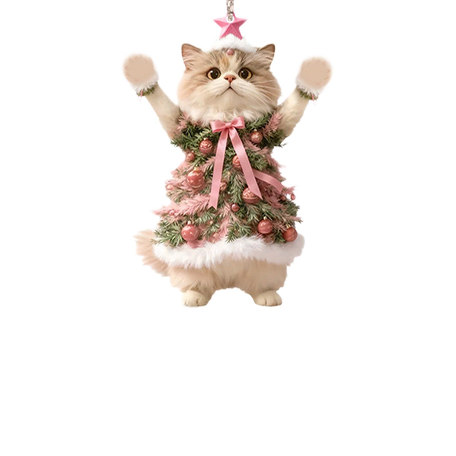 Новогодние подвески кошки собаки в форме ёлки, дерево акрил с узорами ...
