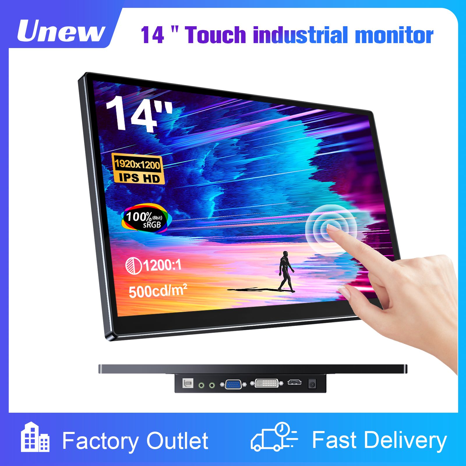 UNEW 14" Монитор CX140TP-C, черный купить на OZON по низкой цене ...