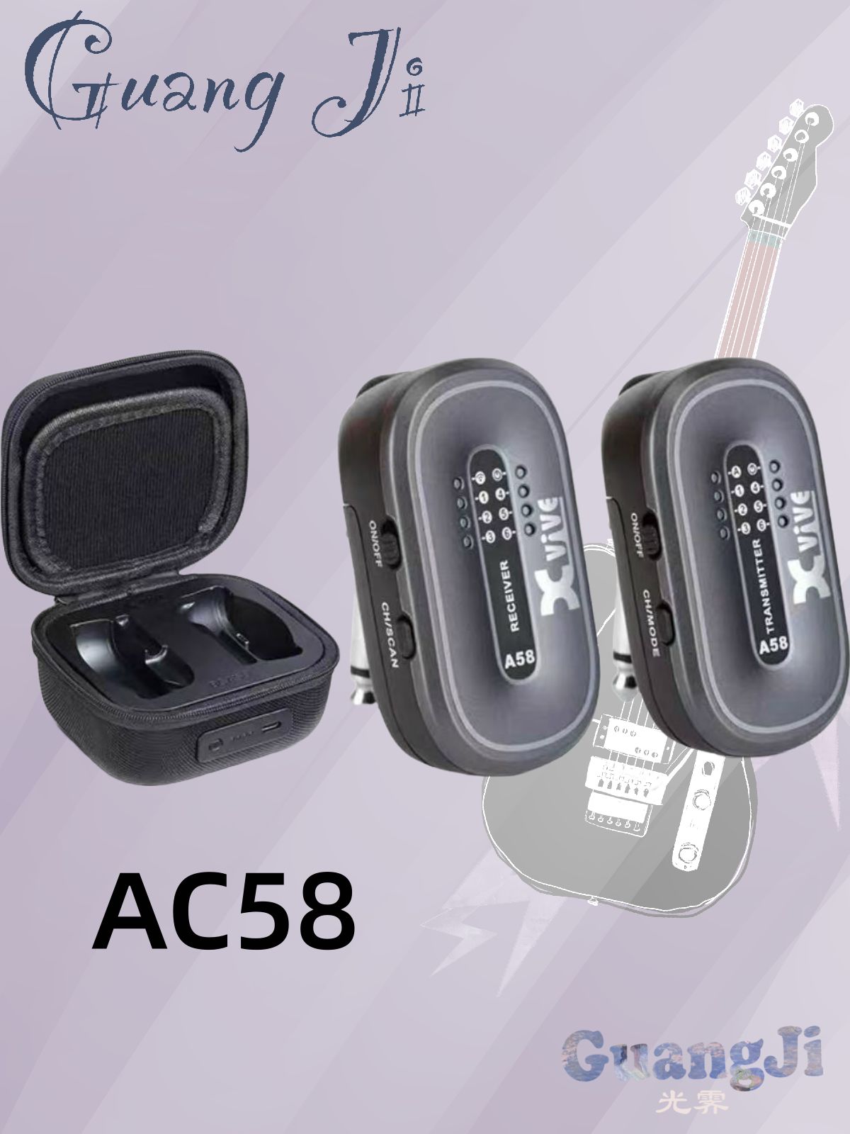 Xvive AC58 Беспроводная гитарная система 5,8 ГГц беспроводной гитарный ...